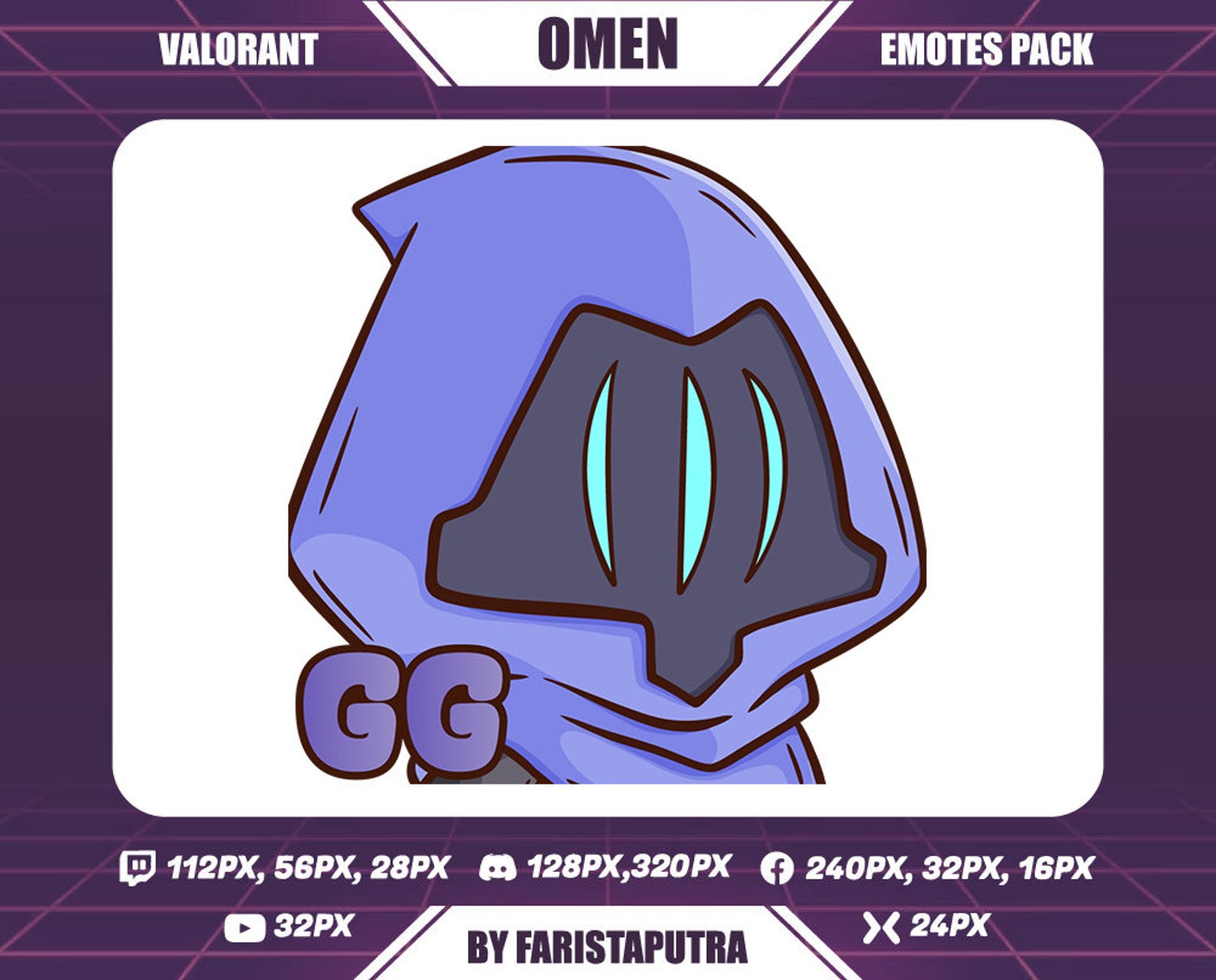 Omen Valorant Twitch Emotes, Chibi Omen Valorant Twitch Emotes, Cute ...