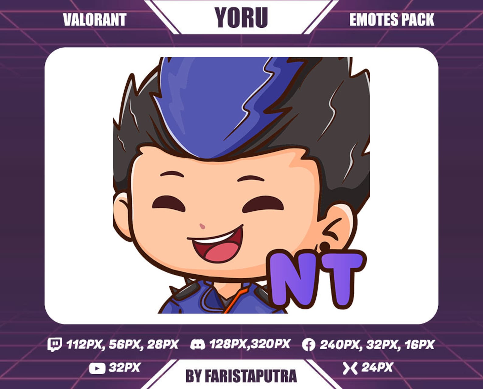 Yoru Valorant Chibi Twitch Emotes: Anime Discord Emoji (digital ...