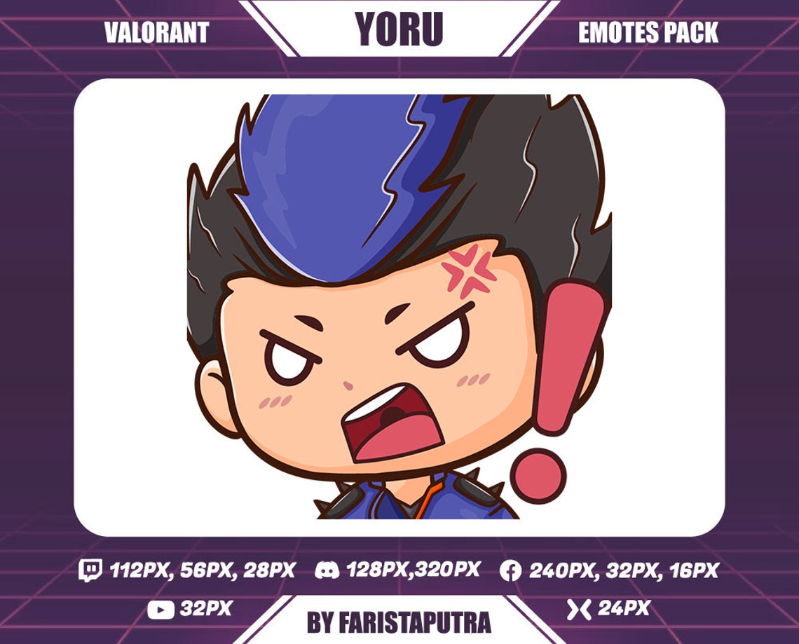 Yoru Valorant Chibi Twitch Emotes: Anime Discord Emoji (digital ...