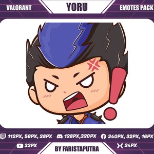 Yoru Valorant Chibi Twitch Emotes: Anime Discord Emoji (digital ...