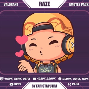 Raze Valorant Twitch Emotes Chibi Raze Valorant Twitch - Etsy