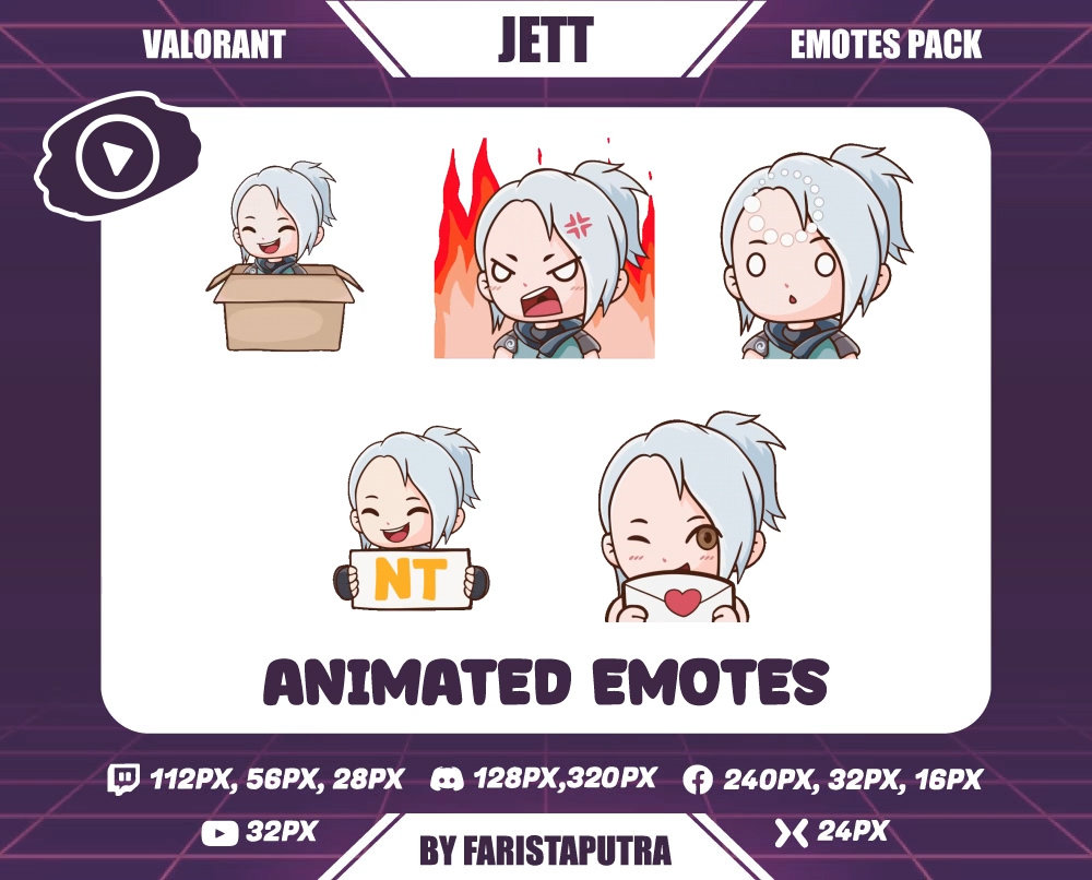 Jett Valorant Animated Twitch Emotes, Chibi Animated Jett Valorant ...
