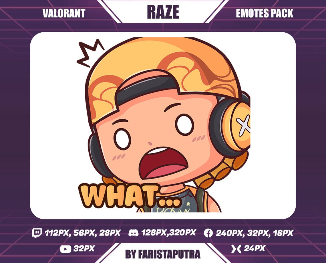 Raze Valorant Twitch Emotes, Chibi Raze Valorant Twitch Emotes, Cute ...