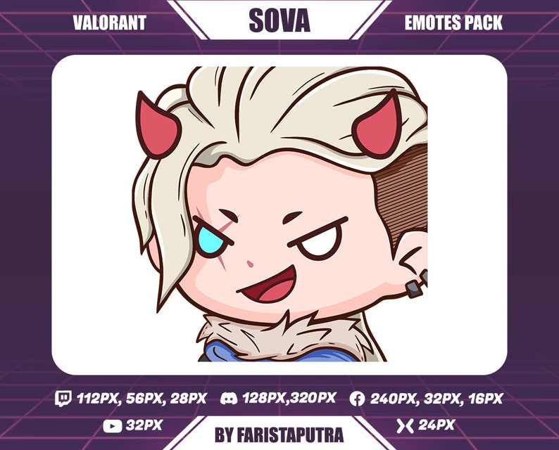 Chibi Sova Valorant Twitch Emotes: Anime Discord Emoji (digital ...