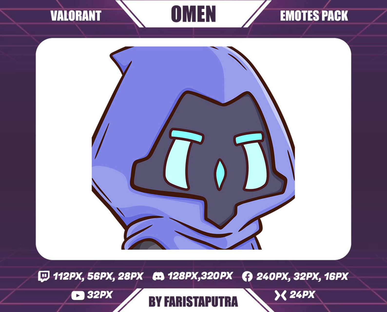 Omen Valorant Twitch Emotes, Chibi Omen Valorant Twitch Emotes, Cute ...