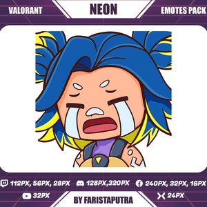 Neon Valorant Twitch Emotes, Chibi Neon Valorant Twitch Emotes, Cute ...