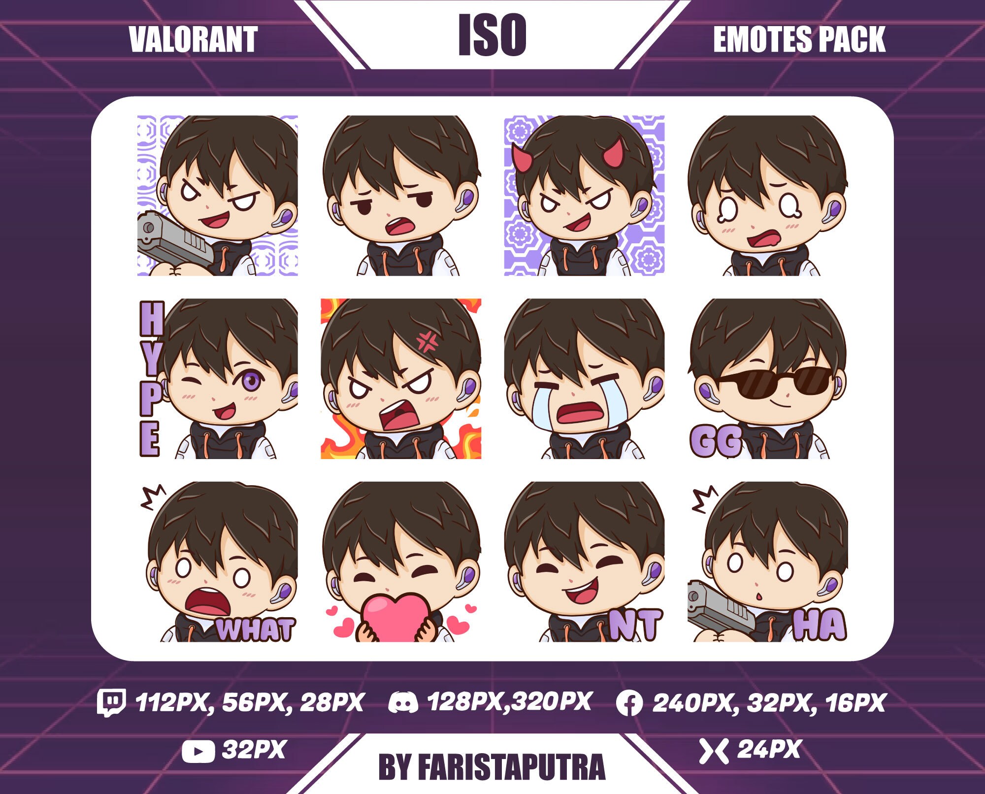 Iso Valorant Twitch Emotes, Chibi Iso Valorant Twitch Emotes, Cute Iso ...