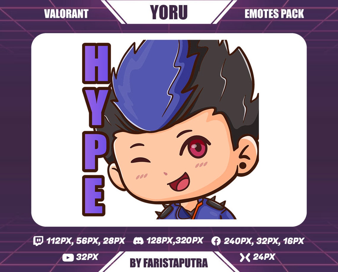 Yoru Valorant Chibi Twitch Emotes: Anime Discord Emoji (digital ...