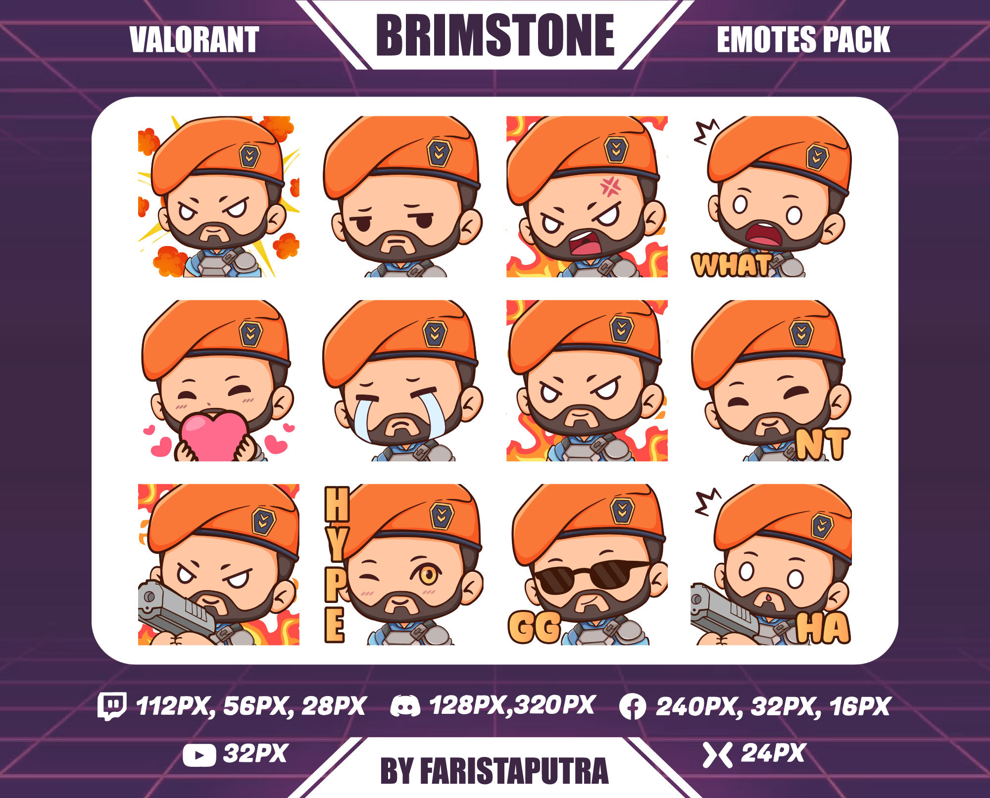 Brimstone Valorant Twitch Emotes, Chibi Brimstone Valorant Twitch ...