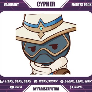 Chibi Cypher Valorant Twitch Emotes: Anime Discord Emoji (digital ...