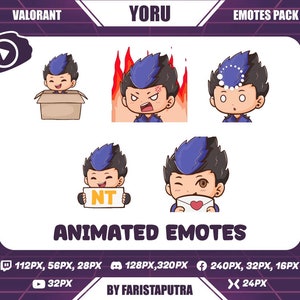 Yoru Valorant Animated Twitch Emotes: Chibi Anime Emoji (GIF) - Etsy
