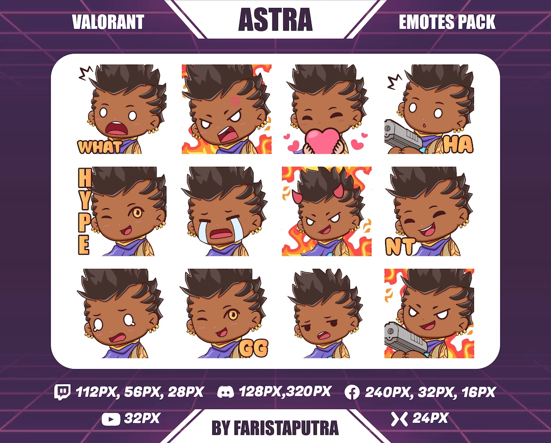 Astra Valorant Twitch Emotes, Chibi Astra Valorant Twitch Emotes, Cute ...