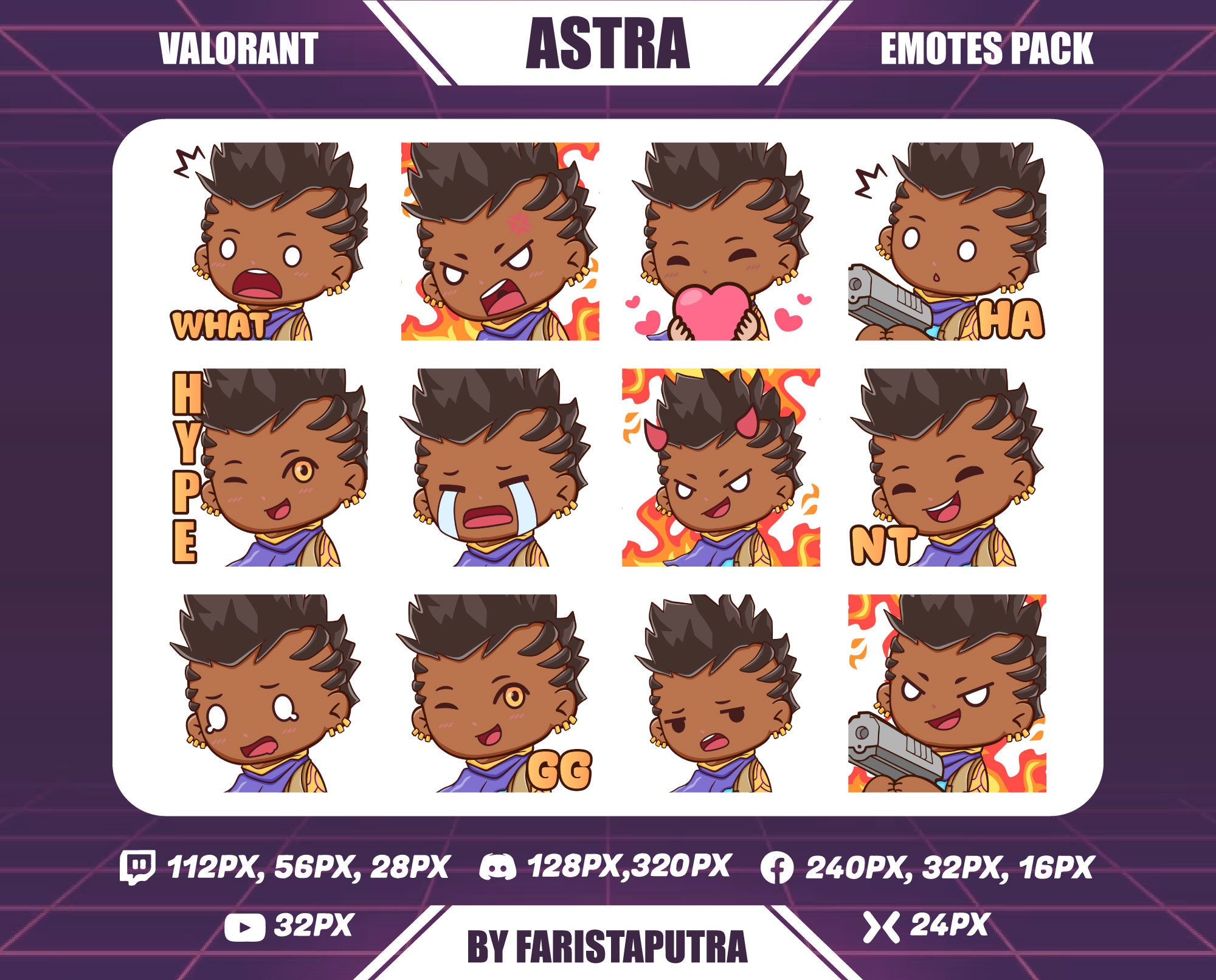 Astra Valorant Twitch Emotes, Chibi Astra Valorant Twitch Emotes, Cute ...