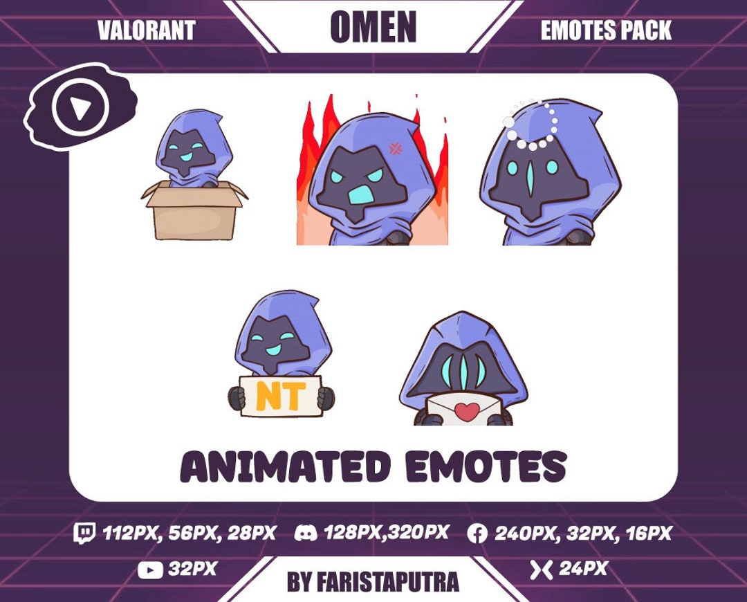 Omen Valorant Animated Twitch Emotes, Chibi Animated Omen Valorant ...