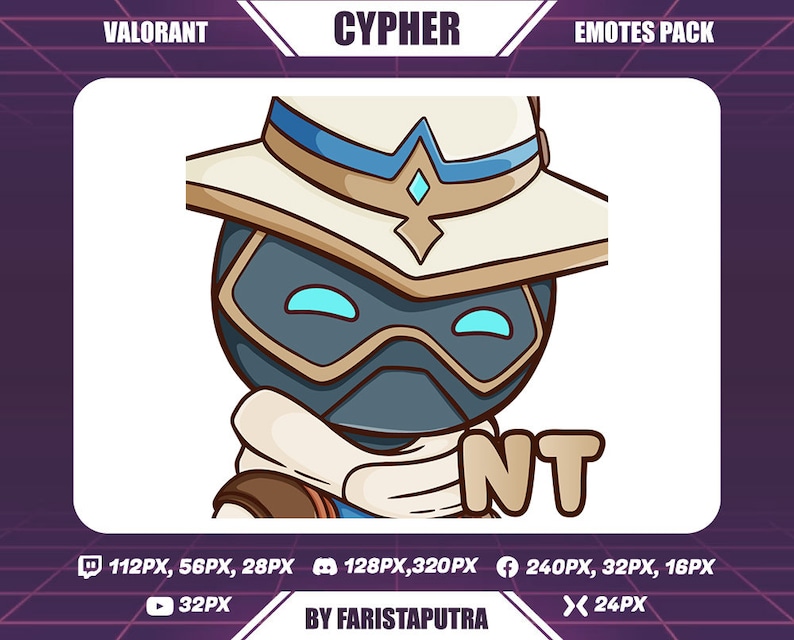 Chibi Cypher Valorant Twitch Emotes: Anime Discord Emoji (digital ...