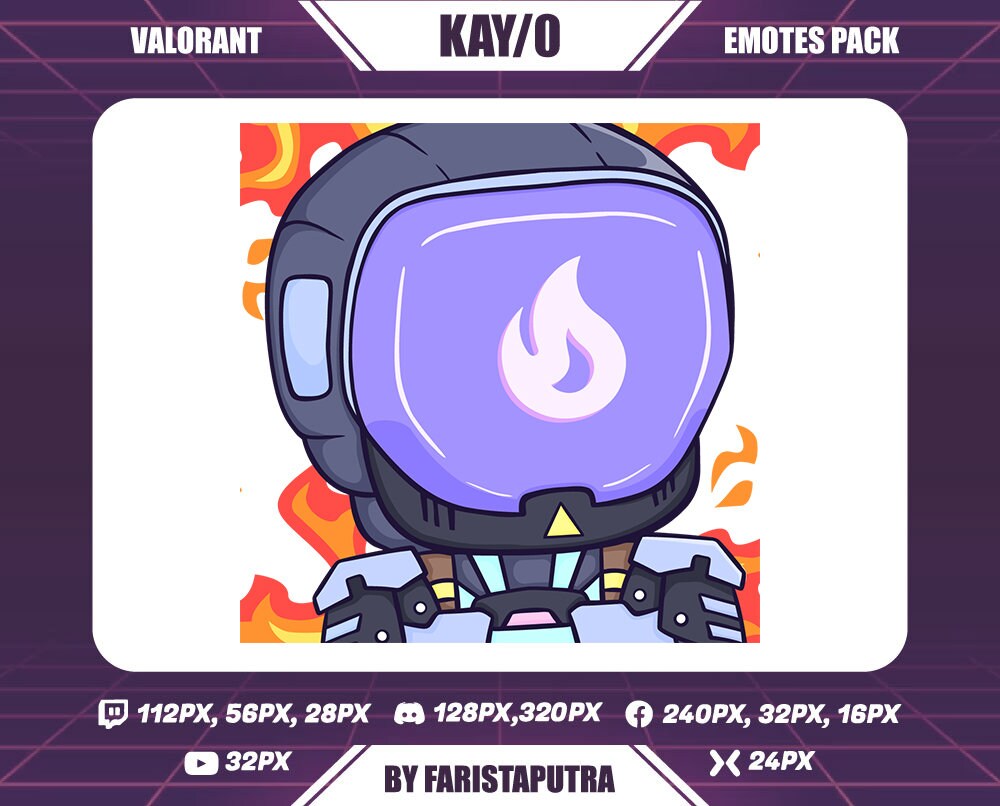 Kay/o Valorant Twitch Emotes, Chibi Kay/o Valorant Twitch Emotes, Cute ...