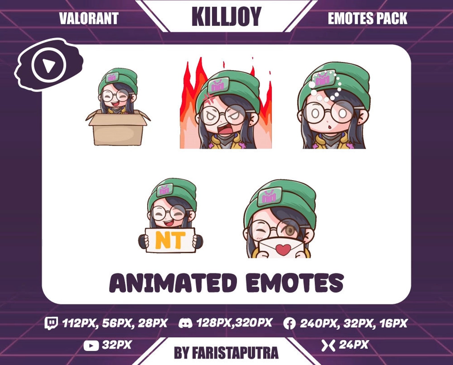 Killjoy Valorant Animated Twitch Emotes: Chibi Anime Emotes - Etsy