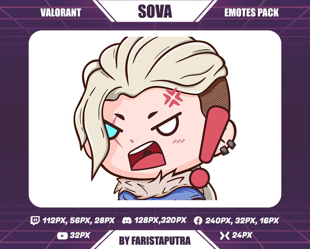 Sova Valorant Twitch Emotes, Chibi Sova Valorant Twitch Emotes, Cute ...