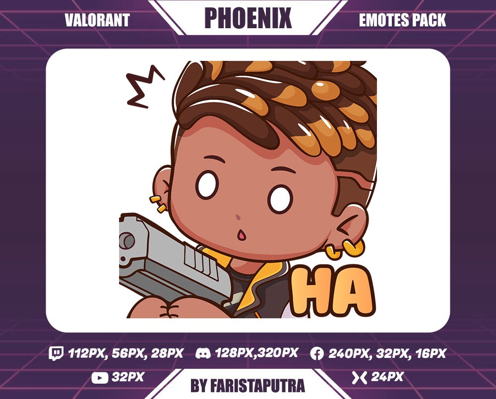 Phoenix Valorant Twitch Emotes, Chibi Phoenix Valorant Twitch Emotes ...