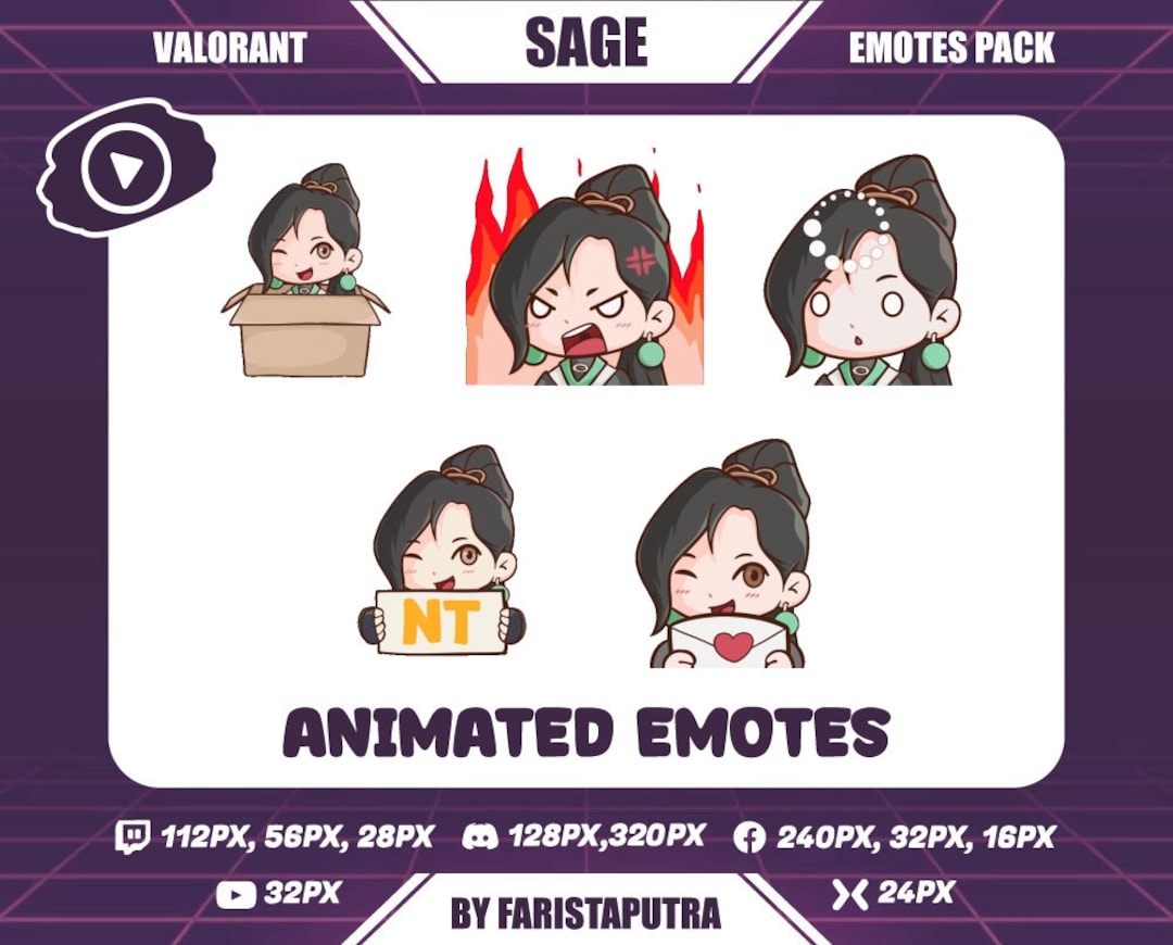 Sage Valorant Animated Twitch Emotes Chibi Animated Sage - Etsy
