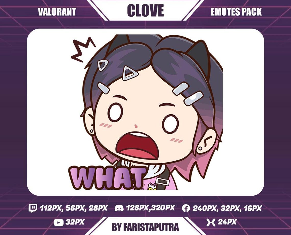 Clove Valorant Twitch Emotes, Chibi Clove Valorant Twitch Emotes, Cute ...
