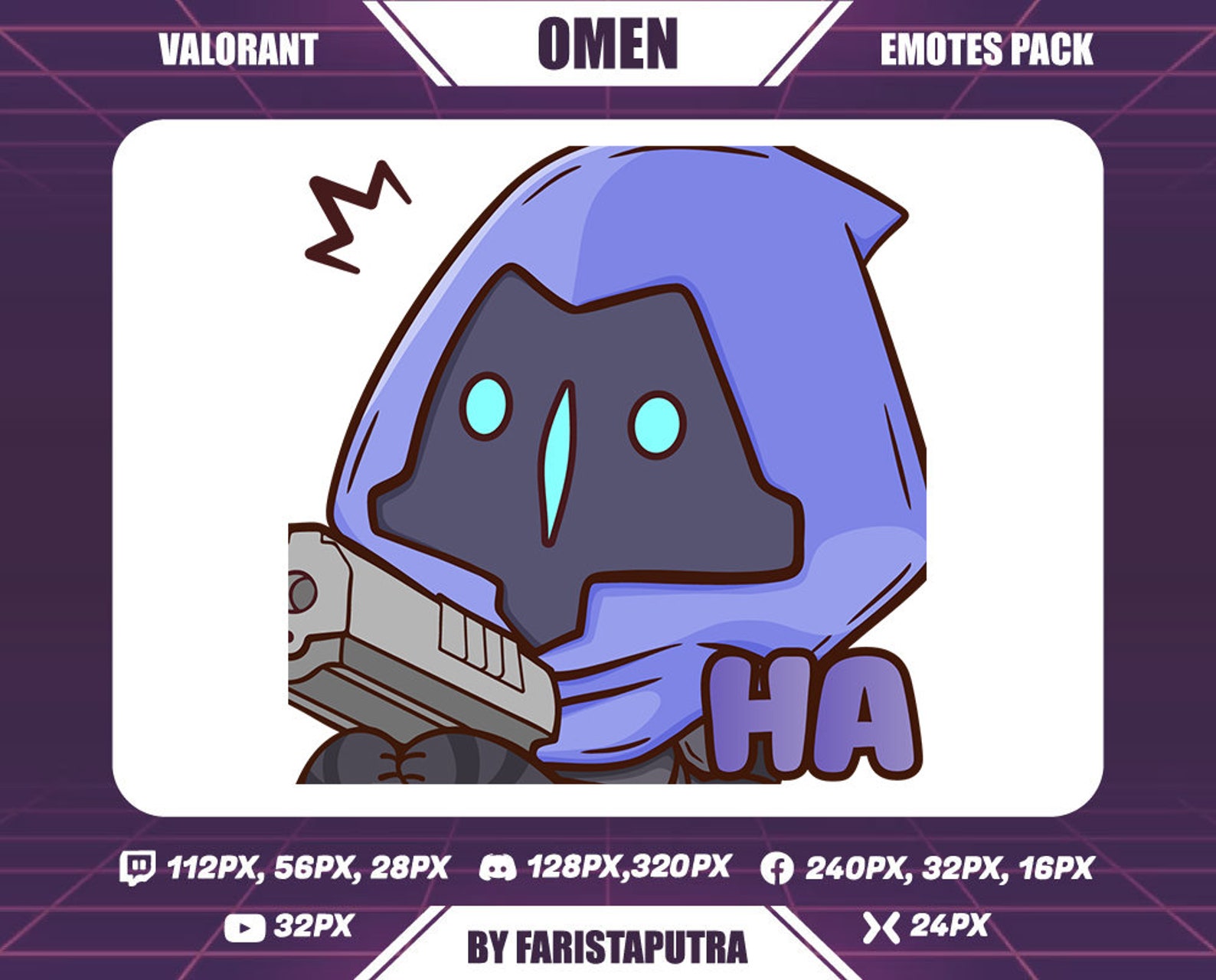 Omen Valorant Twitch Emotes, Chibi Omen Valorant Twitch Emotes, Cute ...
