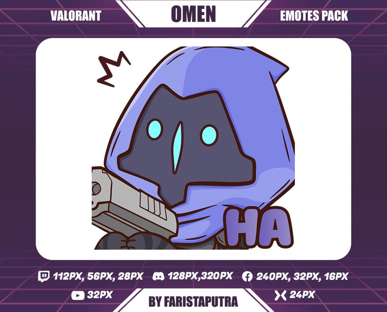 Omen Valorant Twitch Emotes, Chibi Omen Valorant Twitch Emotes, Cute ...