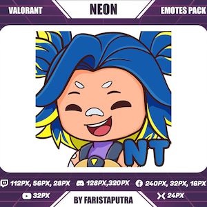Neon Valorant Twitch Emotes, Chibi Neon Valorant Twitch Emotes, Cute ...