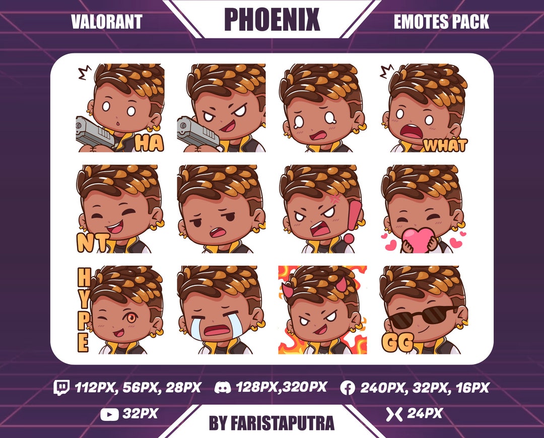 Phoenix Valorant Twitch Emotes, Chibi Phoenix Valorant Twitch Emotes ...