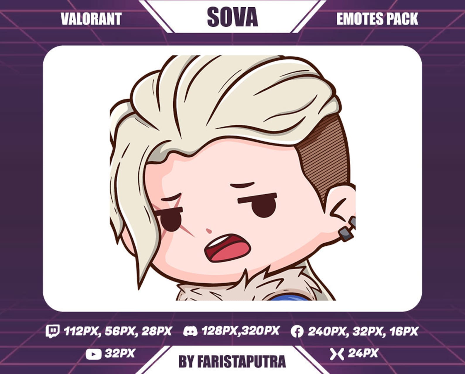 Sova Valorant Twitch Emotes, Chibi Sova Valorant Twitch Emotes, Cute ...