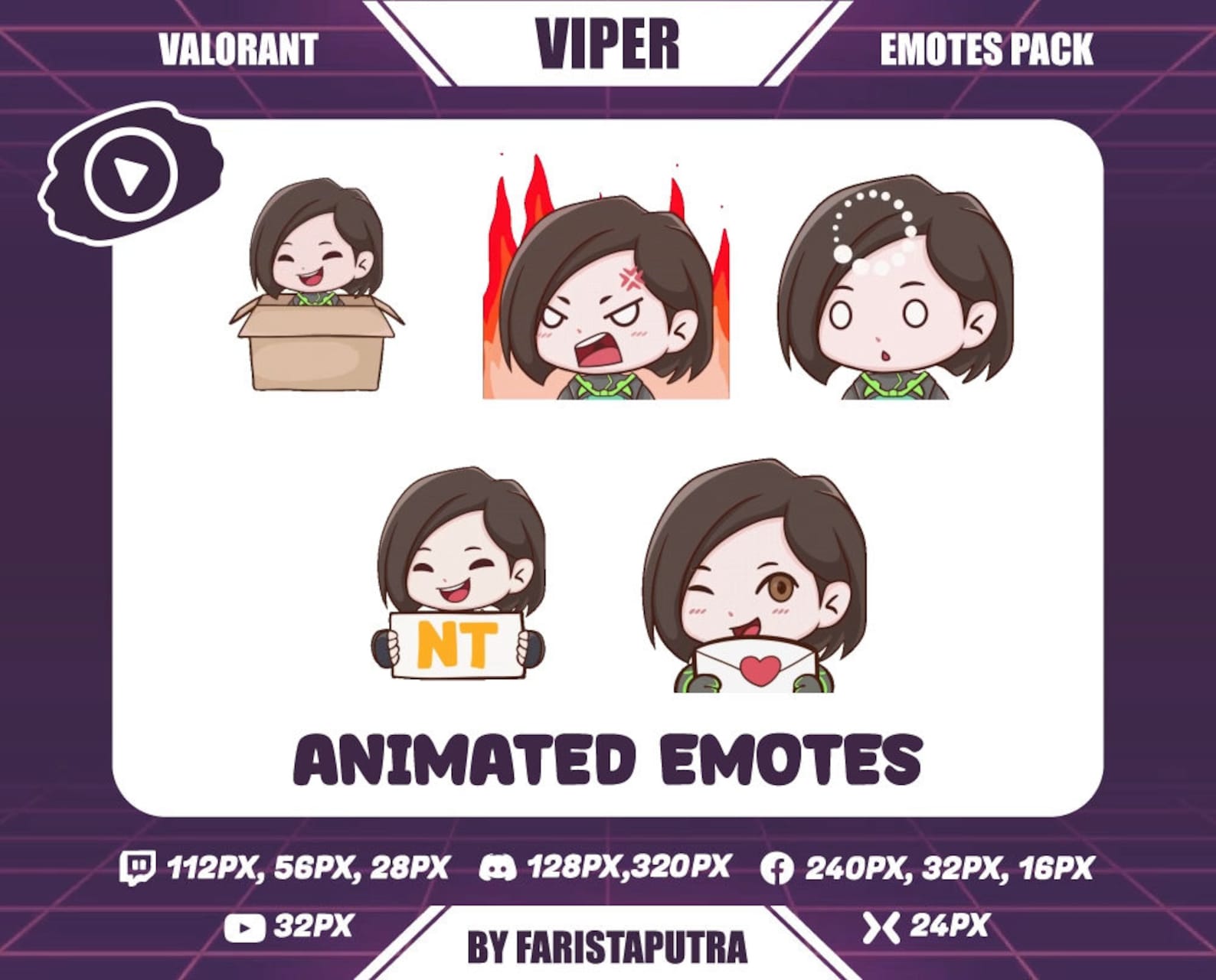 Viper Valorant Animated Emotes: Chibi Anime Emoji (GIF) - Etsy