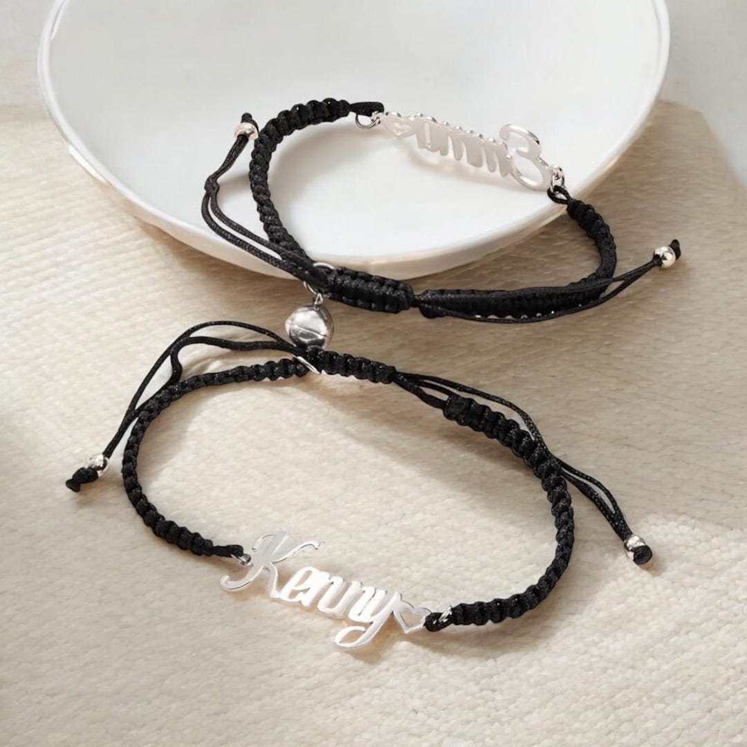 Matching Best Friend Bracelets Set of 2, Custom Friendship Name ...