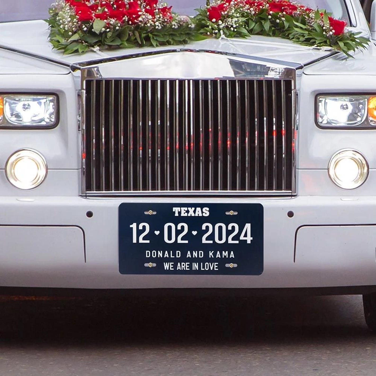 Just Married Sign, Wedding Date License Plate, Just Married Tag for Car ...