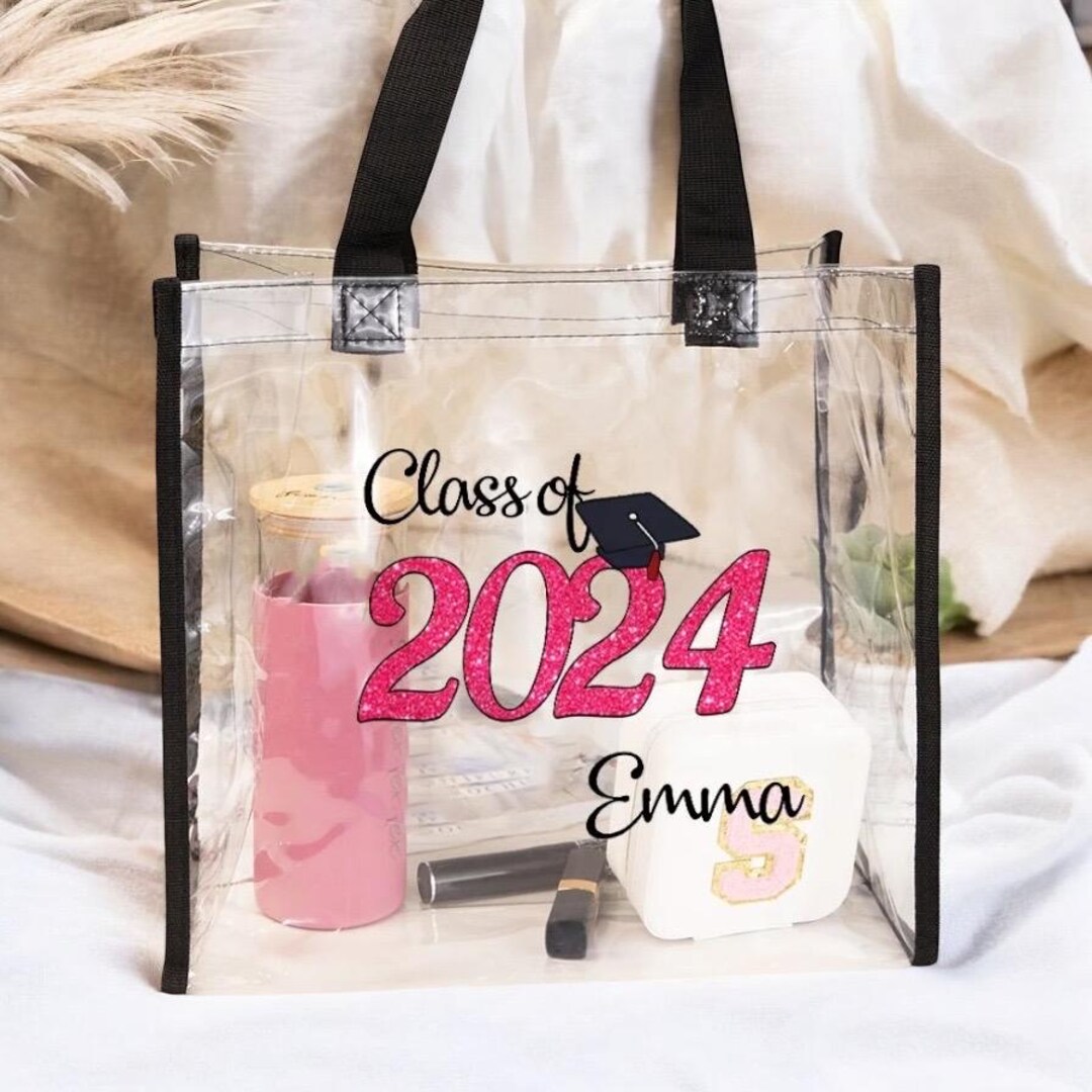 Clear Stadium Bag, Graduation Bag, Personalized Name Senior Gift Bag ...