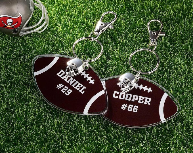 Football Keychain, Football Team, Football Team Bag Tag, Football Bag ...