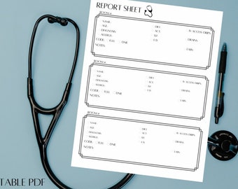 Cna Report Sheet - Etsy