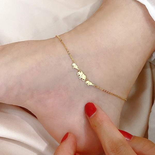 Elephant Anklet - Etsy