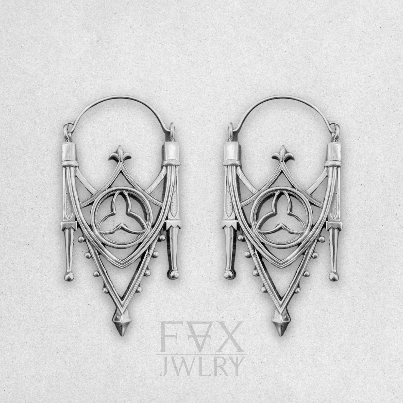 Gothic Arch Earrings | silver or Gold Color | Small & Large | Ear ...