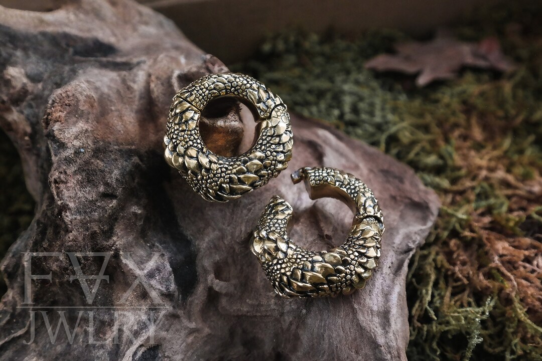 Reptile Dragon Scale Ear Weights Clicker Pair - Etsy