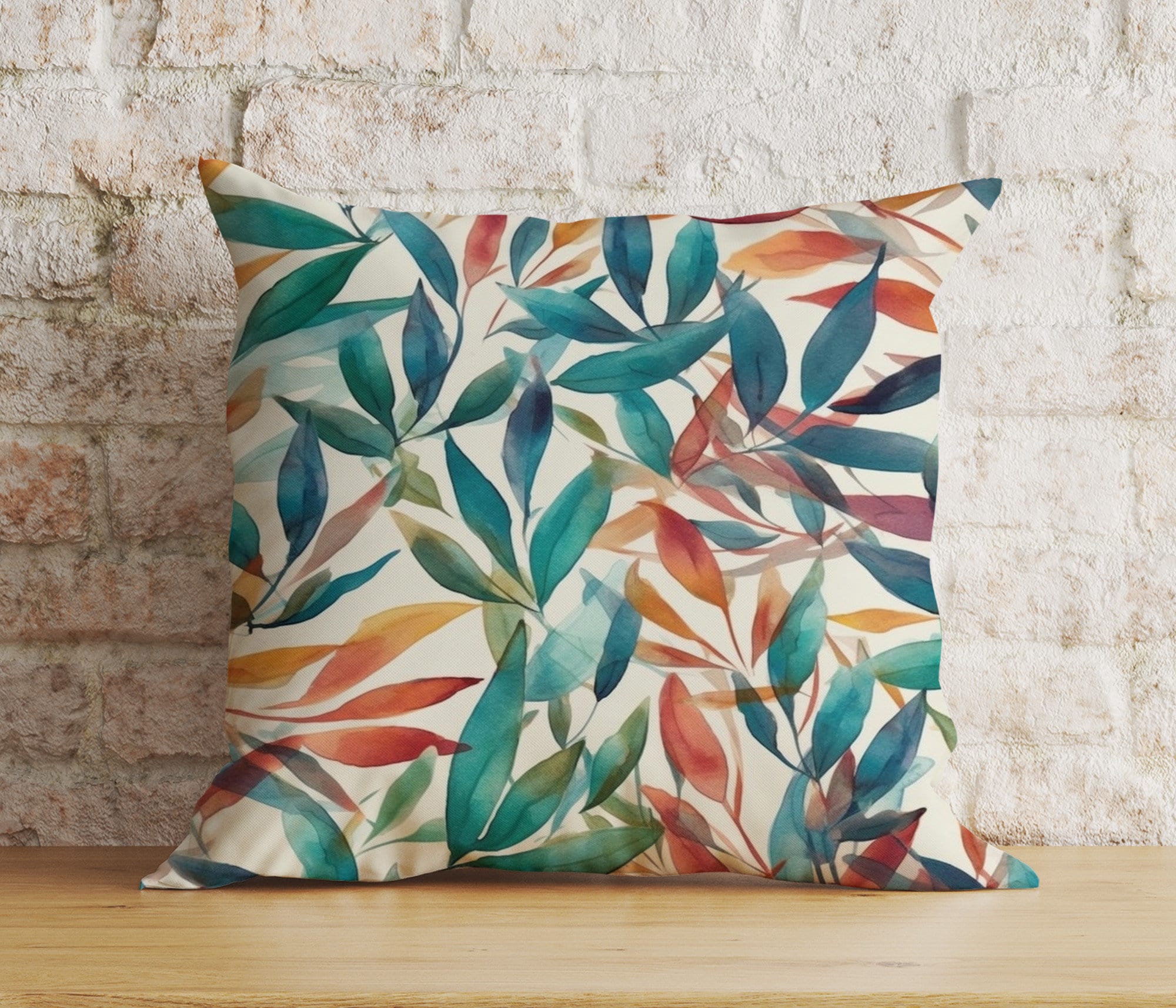 Abstract Botanical Cushion Covers, Watercolour Leaf Pillow Covers ...