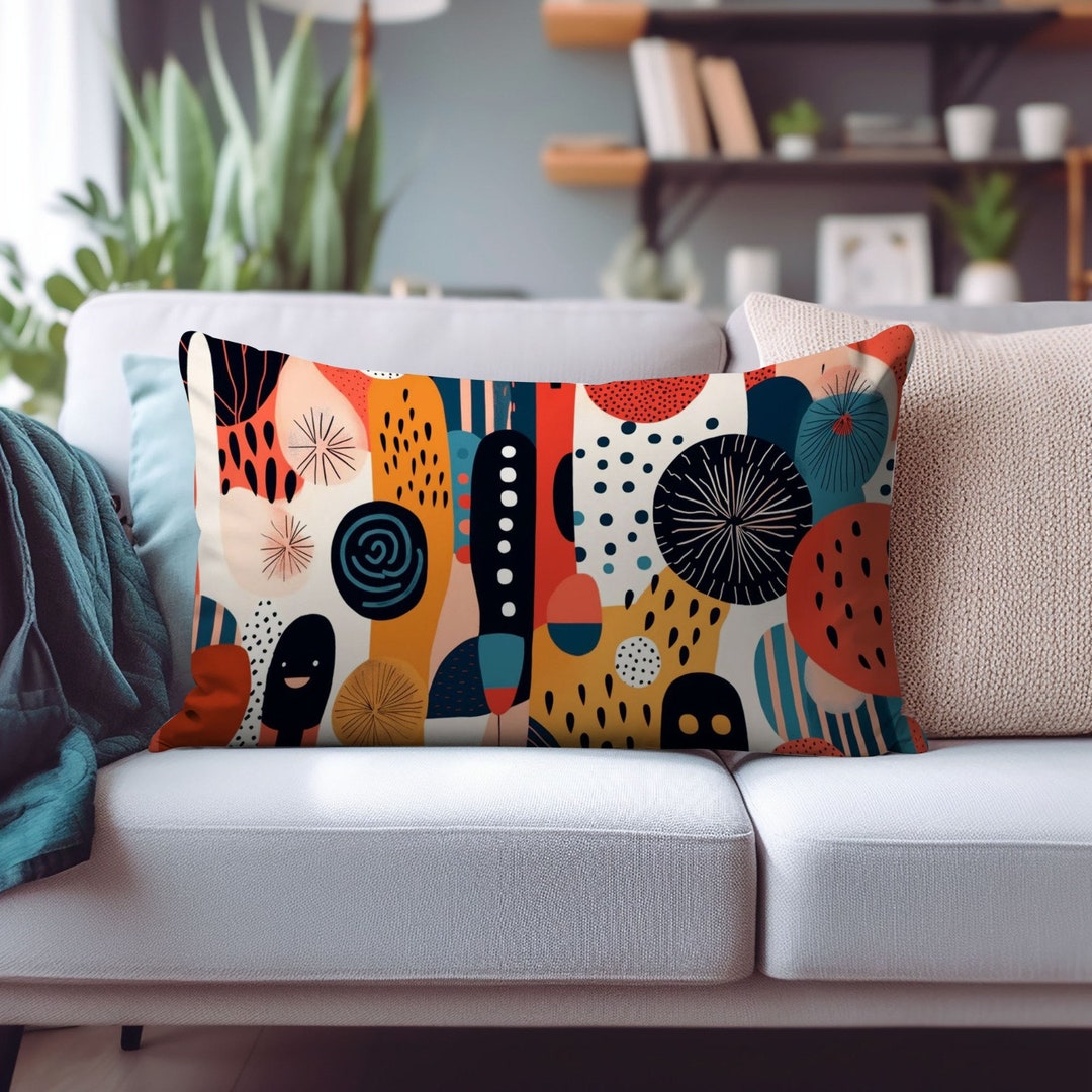Vibrant and Trendy Rectangular Cushion Covers for a Chic Abstract Home ...