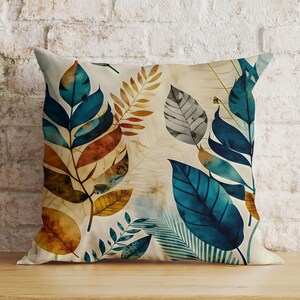 Autumn Leaf Soft Fabric Cushion Cover, Knitted Floral Pillow - Etsy