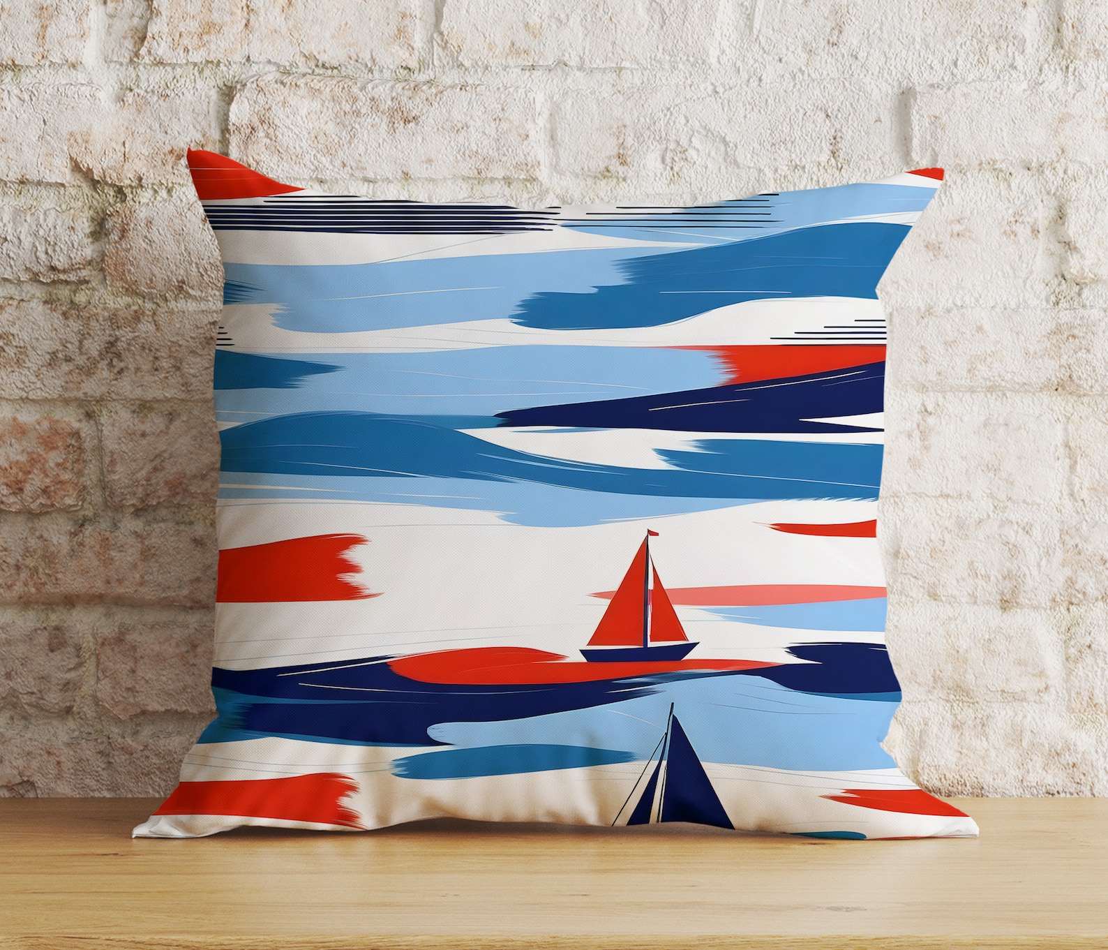 Blue Nautical Pillow Cover, Lighthouse Throw Pillows, Sailboat Pillow ...