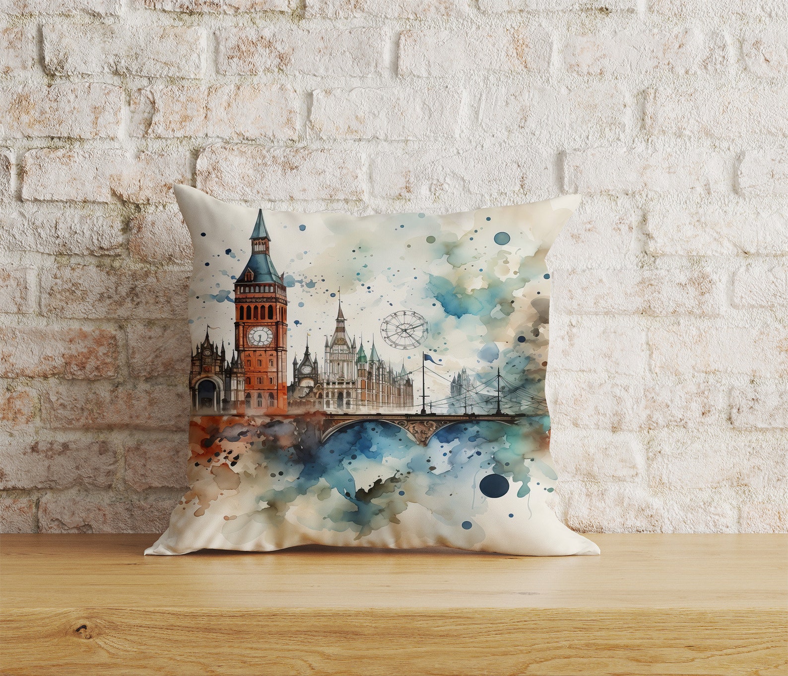 London Cushion Cover, London Pattern Pillow Cover, UK Pillowcase, Big ...