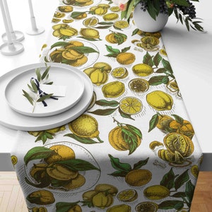 Colorful Fruit Design Table Runner, Lemons & Limes Kitchen Decor - Etsy