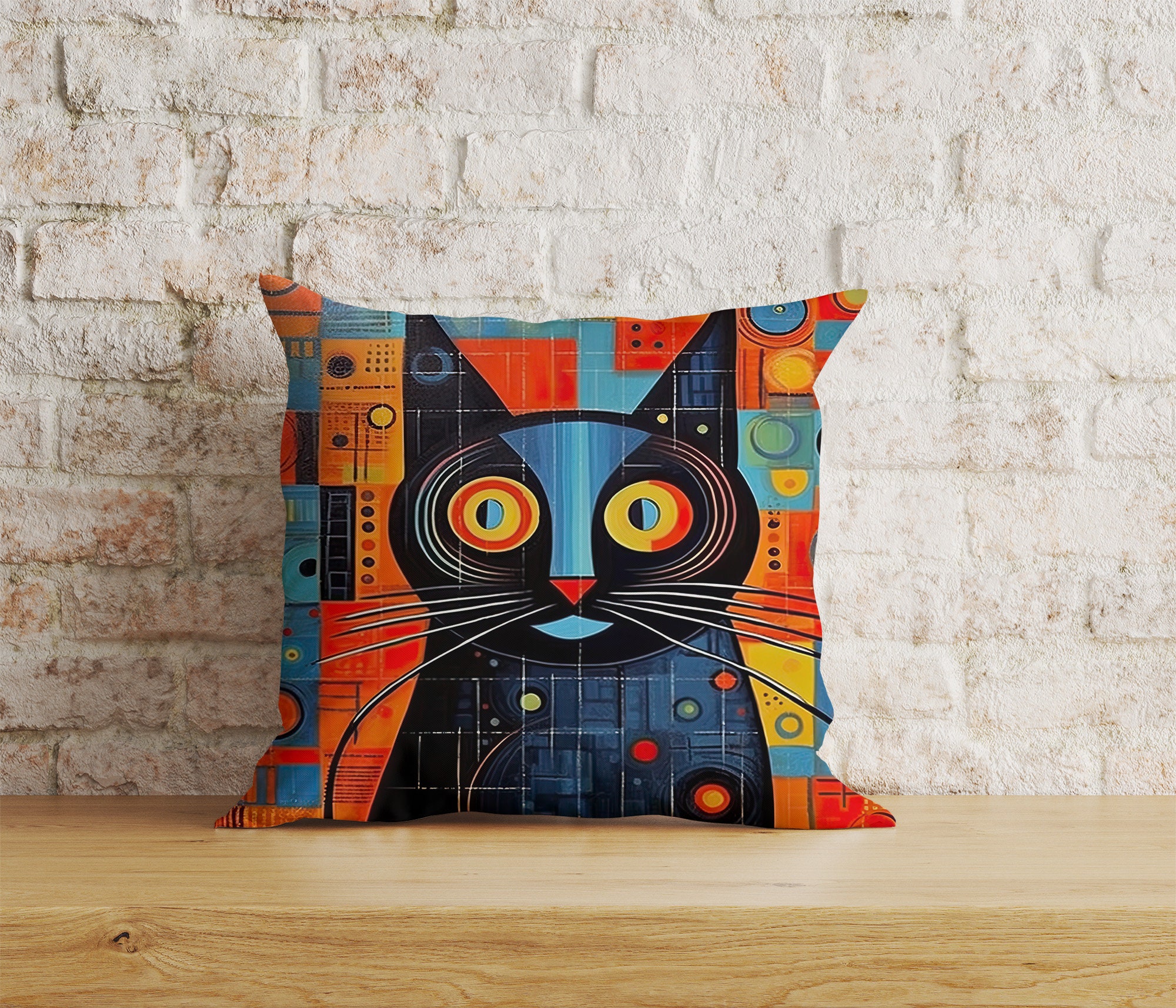 Cute Cat Pillow Covers, Cat Pattern Cushion Cover, Housewarming ...