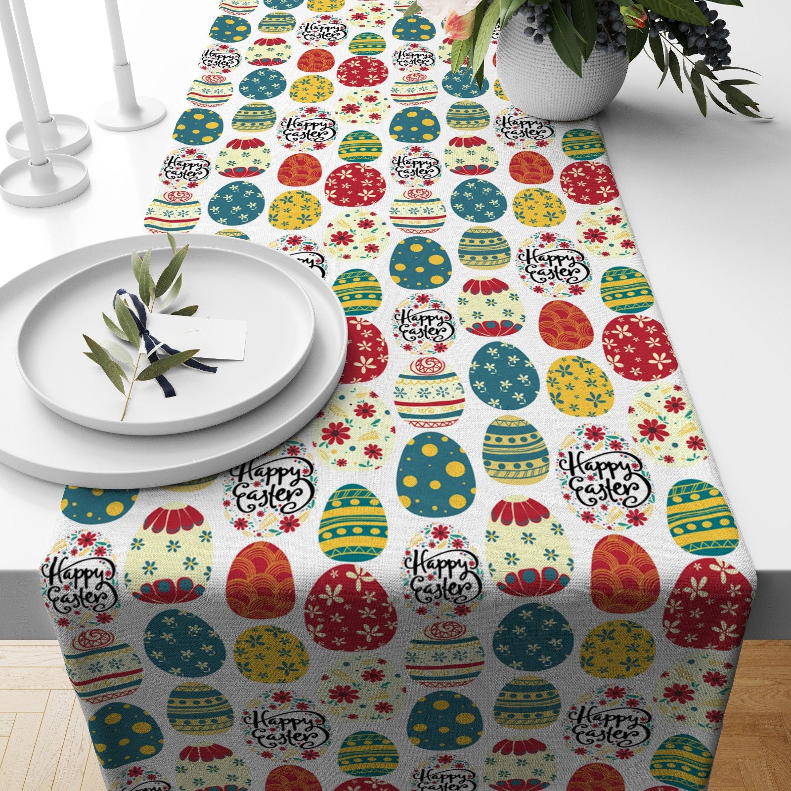 Easter Table Runner, Easter Bunney Table Runner, Cute Rabbit Table ...