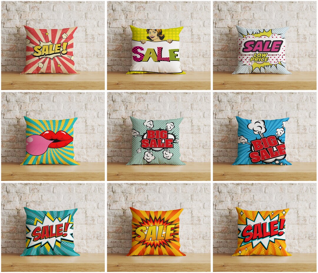 Pop Art Sale Cushion Cover, Lips Bubble Gum, Low Price Pop Art Throw ...
