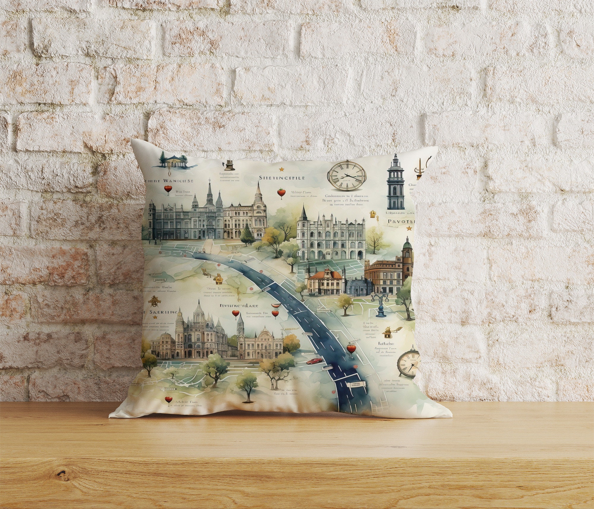 London Cushion Cover, London Pattern Pillow Cover, UK Pillowcase, Big ...