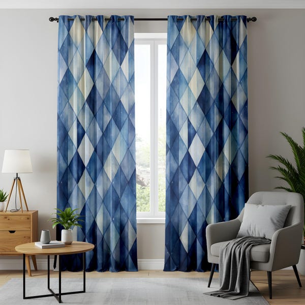 Geometric Curtains - Etsy